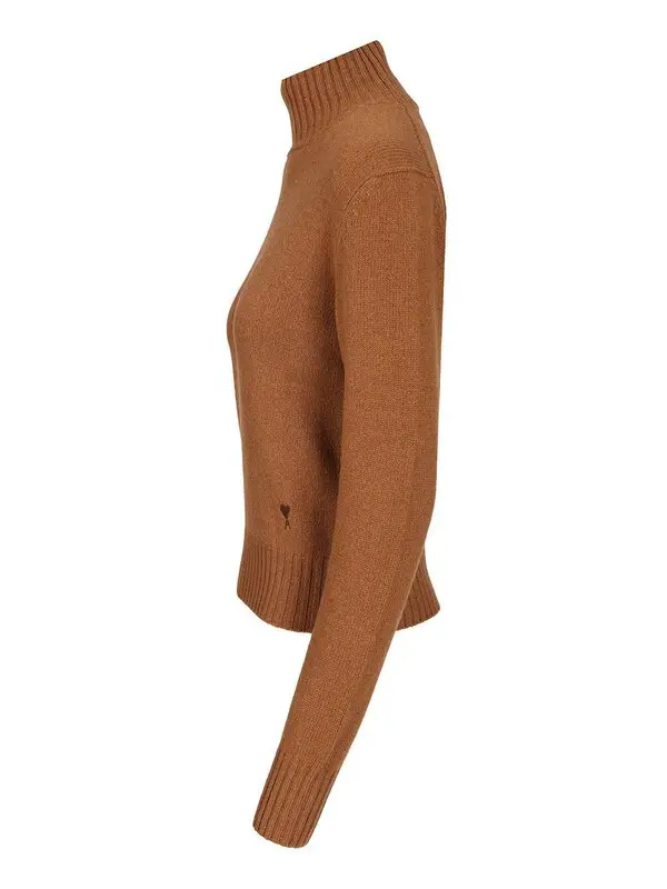 AMI Paris Turtleneck Sweater With Logo Detail