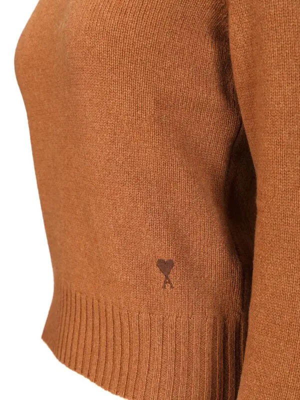 AMI Paris Turtleneck Sweater With Logo Detail