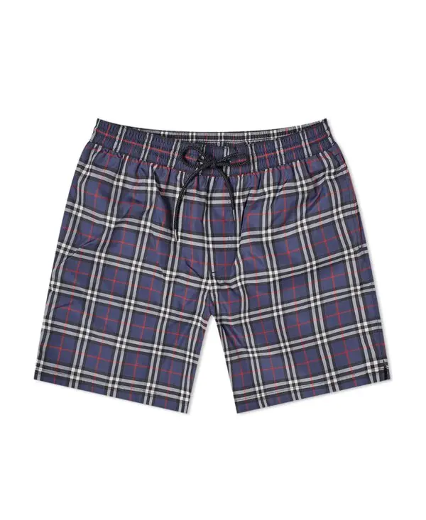 Burberry Plaid Drawcord Swim Shorts - Black