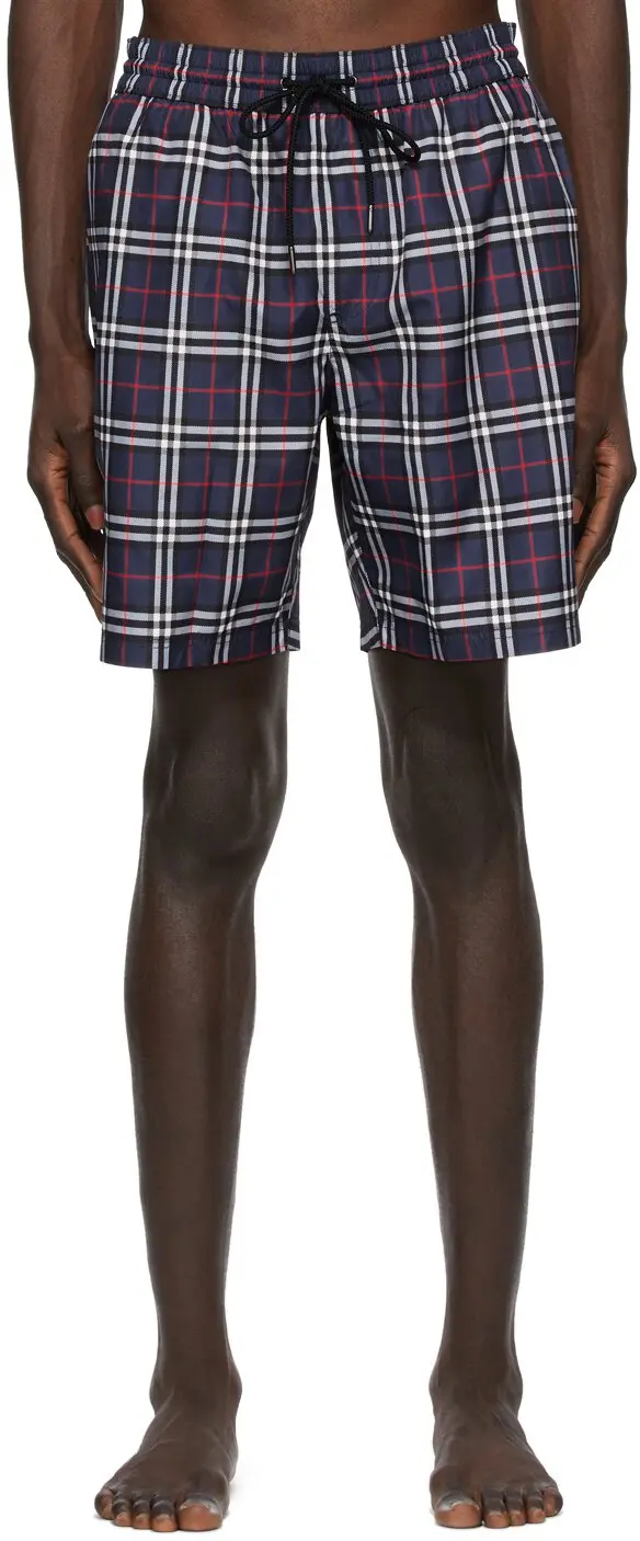 Burberry Plaid Drawcord Swim Shorts - Black