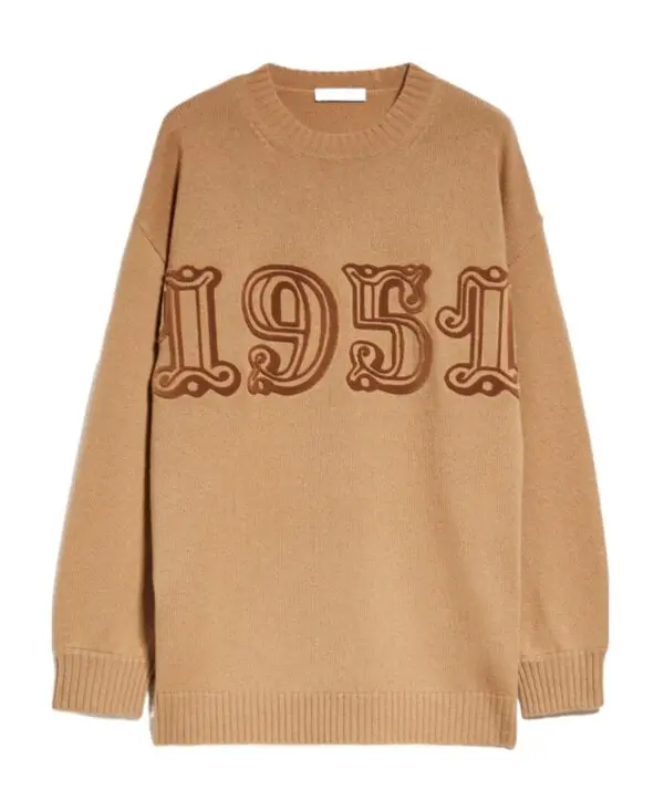 Max Mara Appliqué Crew Neck Jumper - Brown