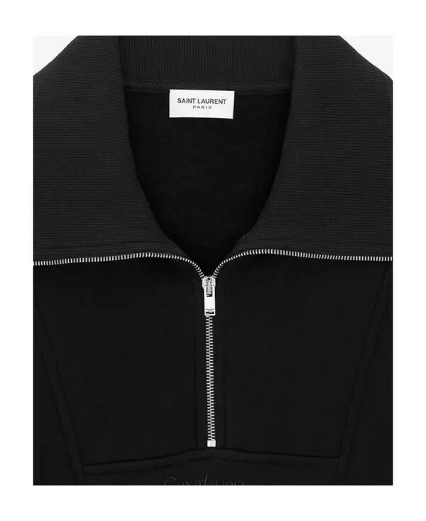 Saint Laurent Embroidered Organic Cotton Velvet Sweatshirt