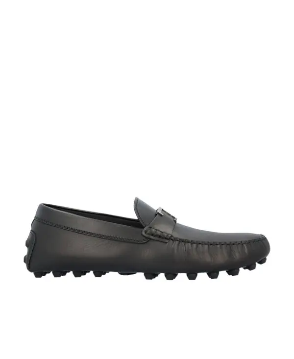 TOD'S Gommino Logo Plaque Loafers - Black