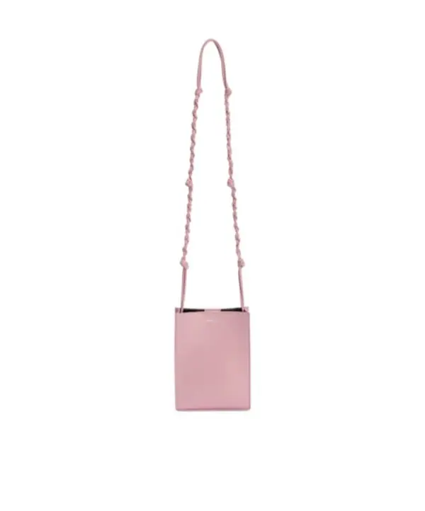 JIL SANDER Tangle Small Logo Embossed Crossbody Bag - Neon Rose