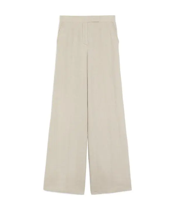 Max Mara Sequoia Pleat Detailed Wide-leg Trousers - Beige
