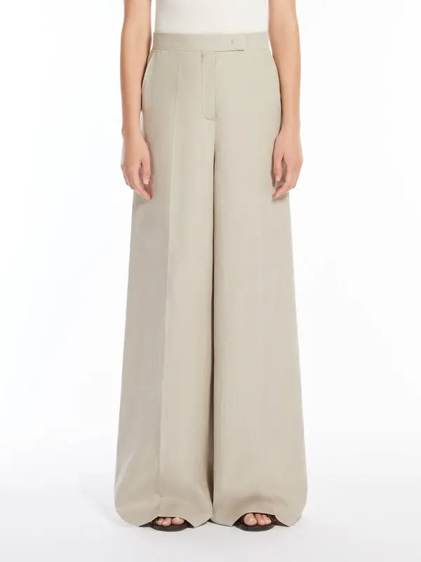 Max Mara Sequoia Pleat Detailed Wide-leg Trousers - Beige