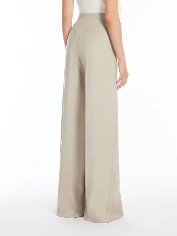 Max Mara Sequoia Pleat Detailed Wide-leg Trousers - Beige