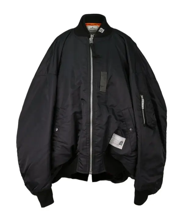 Mihara Yasuhiro Double Layered Zipped Flight Jacket - Black
