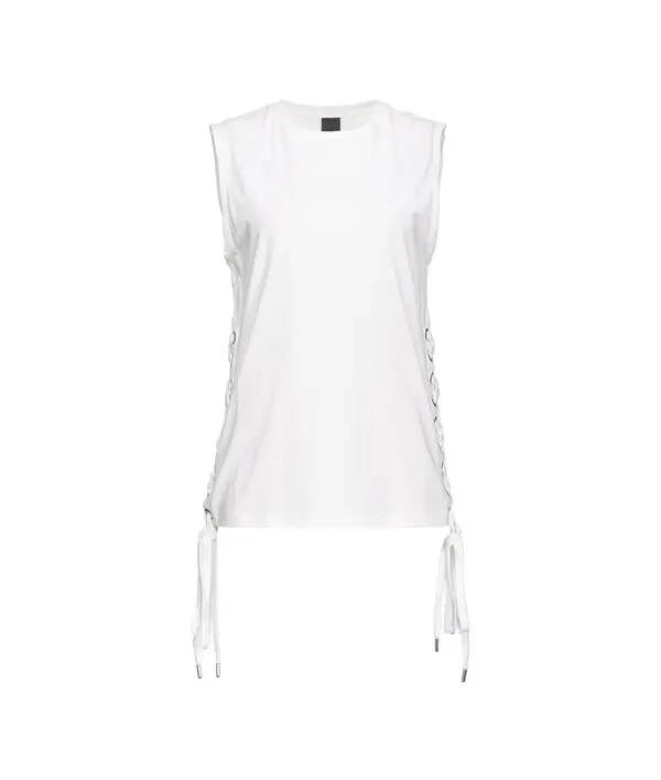 Pinko Lace-up Sleeveless Tank Top - White
