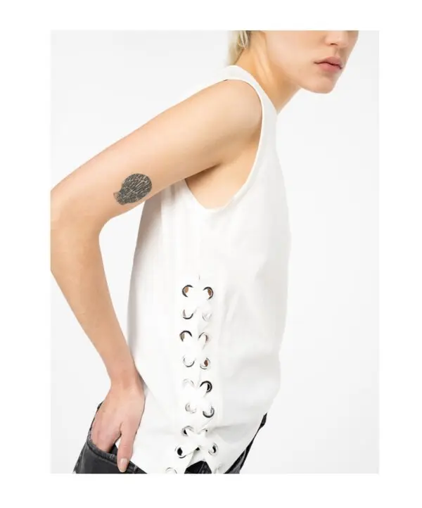Pinko Lace-up Sleeveless Tank Top