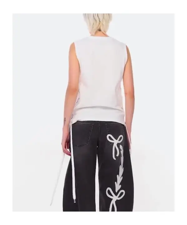 Pinko Lace-up Sleeveless Tank Top