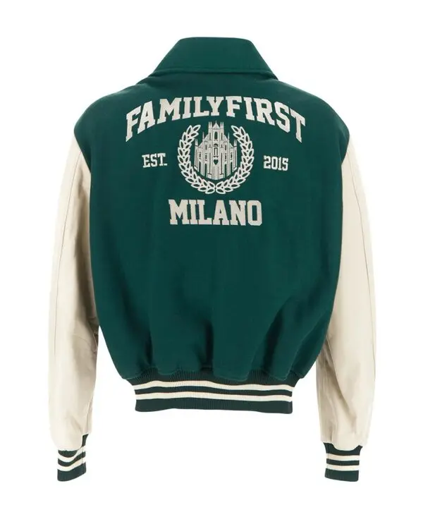 FAMILY FIRST Varsity Bomber Jacket With Embroidered Logo