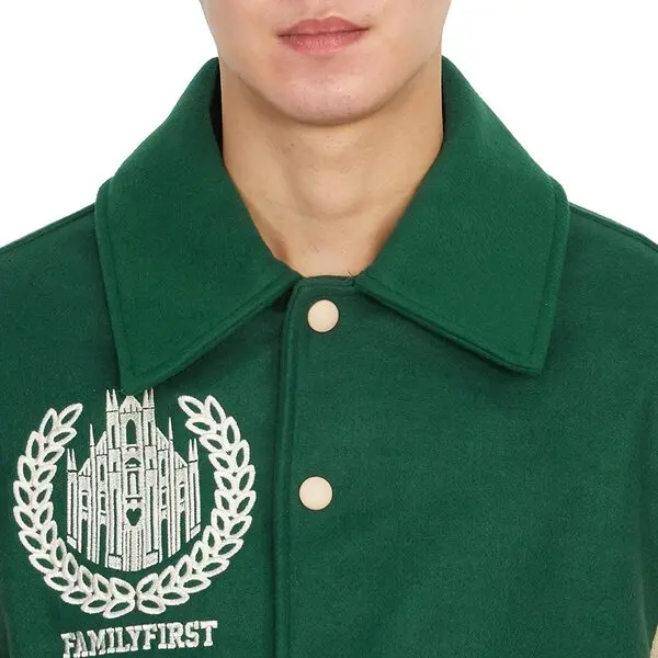 FAMILY FIRST Varsity Bomber Jacket With Embroidered Logo