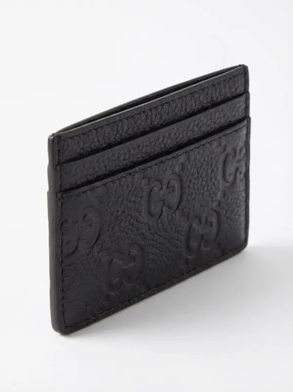 Gucci Gg Emblem Card Case - Black