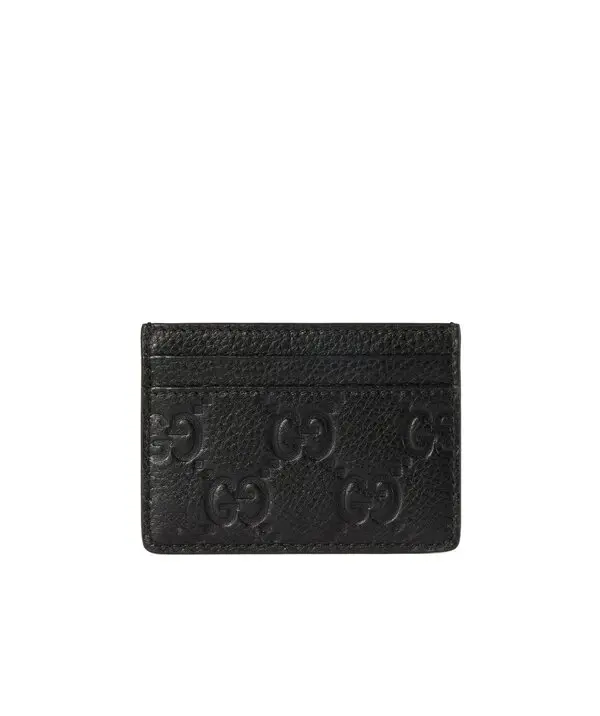 Gucci Gg Emblem Card Case - Black