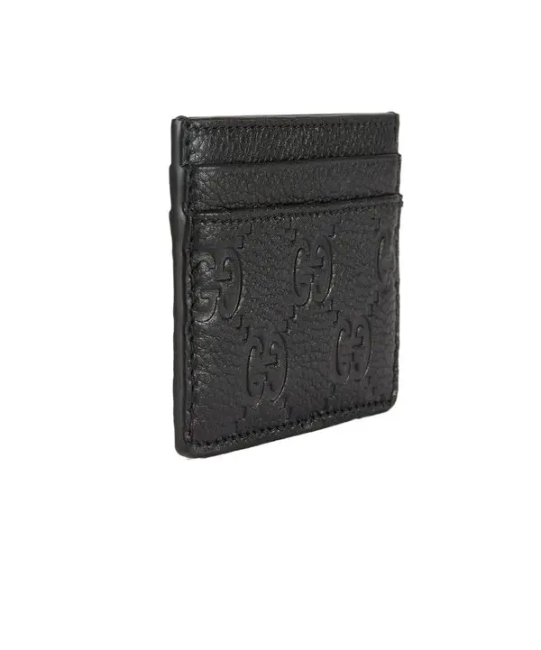 Gucci Gg Emblem Card Case - Black