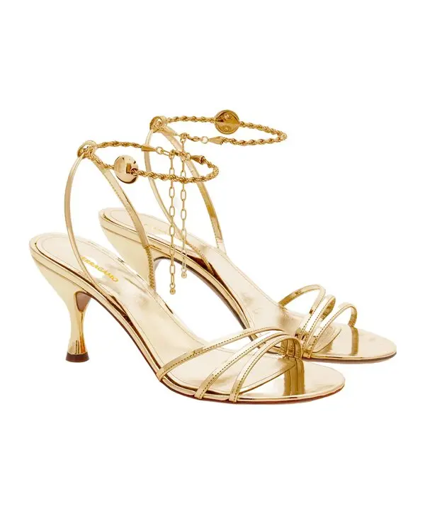 FERRAGAMO Ankle Chain High-heeled Sandals - Nude