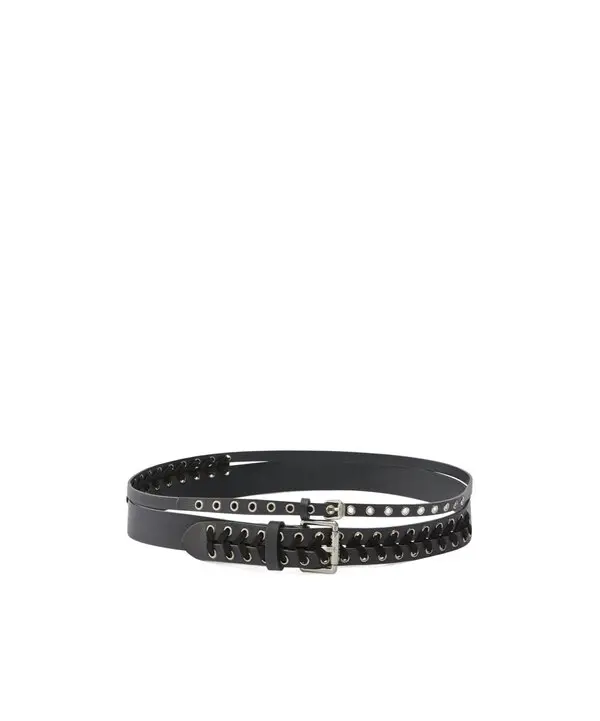 Pinko Sophia Eyelet Detailed Belt - Black