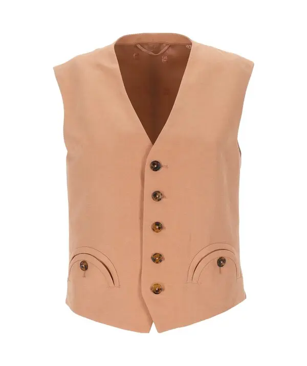 BLAZÉ MILANO Sleeveless V-neck Buttoned Vest