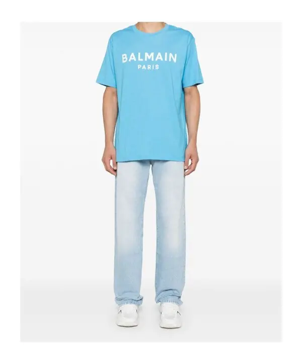 Balmain Straight Leg Washed Denim Jeans