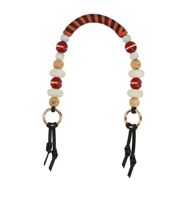Etro Embellished Bag Handle With Beads And Leather