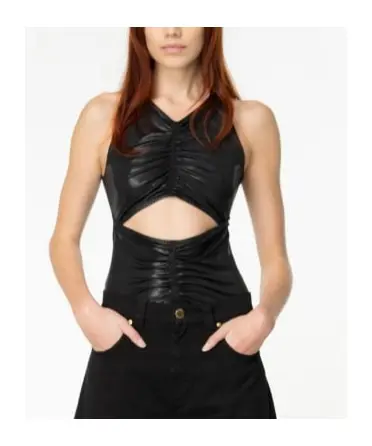 Pinko Cut-out Detail Lamé Top