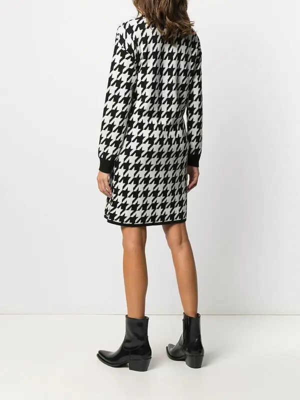 Moschino Jacquard Knit Dress With Cat Motif