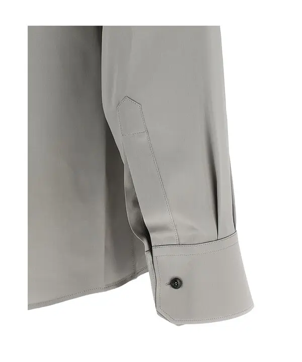 Dolce & Gabbana Dolce Gabbana Curved Hem Satin Shirt - Grey