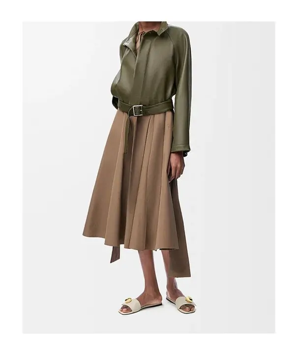 Loewe Sleeveless Wrap Dress With Keyhole And Lace-up Closure - Light Brown