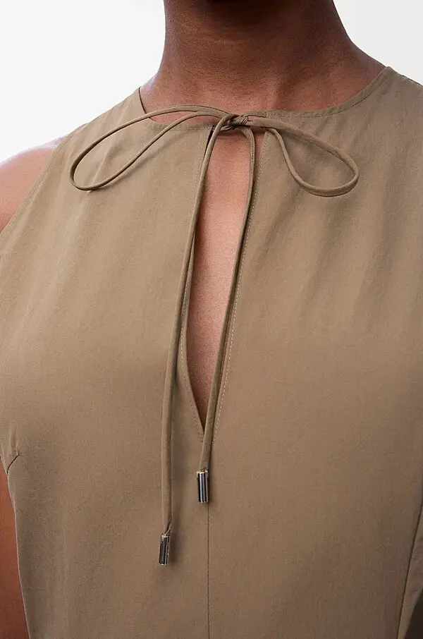 Loewe Sleeveless Wrap Dress With Keyhole And Lace-up Closure - Light Brown