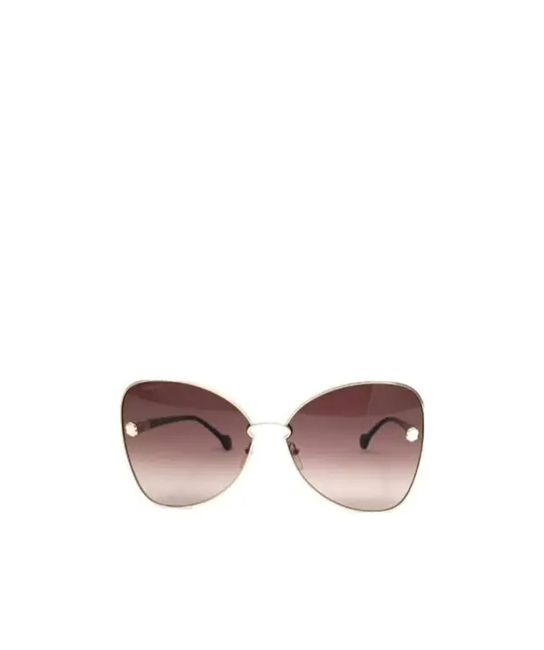 FERRAGAMO Gold Tone Logo Sunglasses - Nude