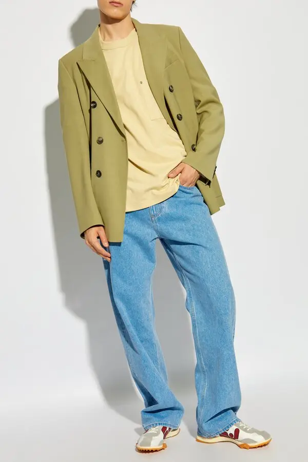 Marni Logo Patch Straight Leg Jeans - Blue