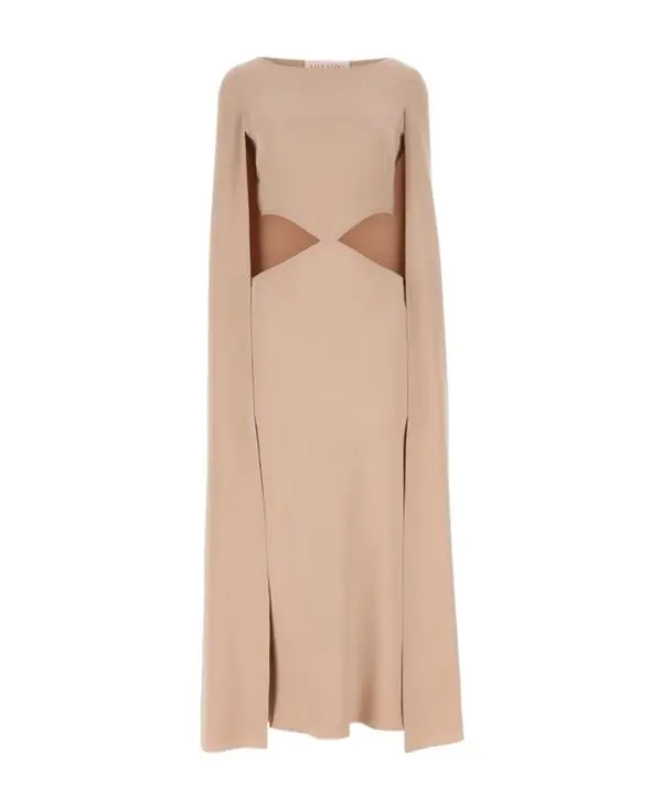 Valentino Garavani Cut-out Pleated Cape Dress