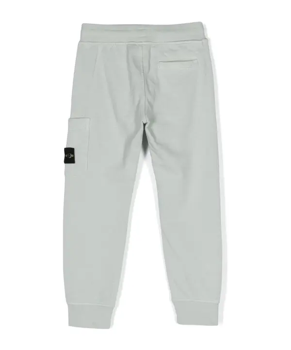 Stone Island Cotton Track Pants With Compass Badge - Pearl Gray