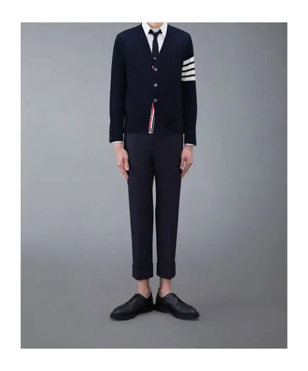 Thom Browne 4-bar V-neck Knitted Cardigan