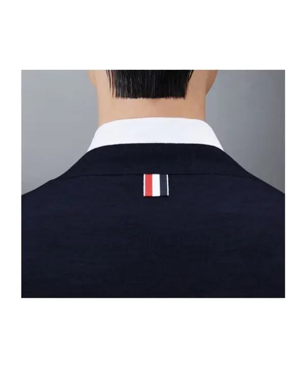 Thom Browne 4-bar V-neck Knitted Cardigan