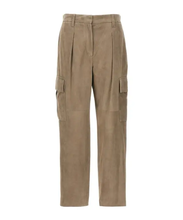Brunello Cucinelli High-waist Straight-leg Trousers - Brown