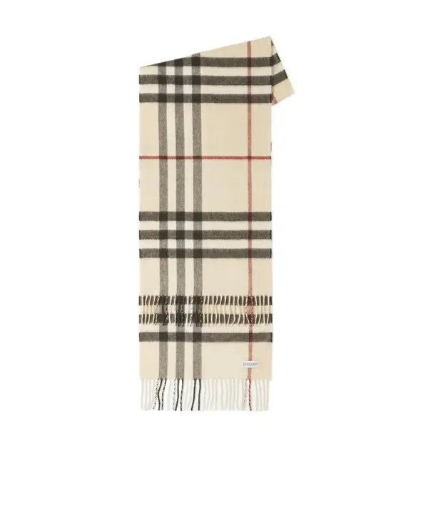 Burberry Check Pattern Fringed-edge Scarf - Nude
