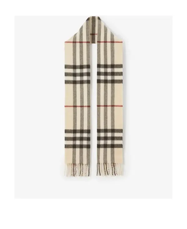 Burberry Check Pattern Fringed-edge Scarf - Nude