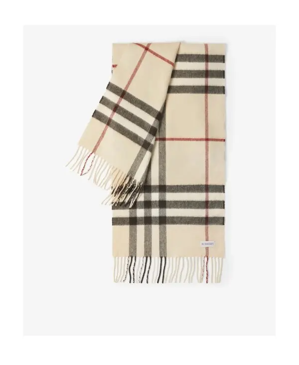 Burberry Check Pattern Fringed-edge Scarf - Nude