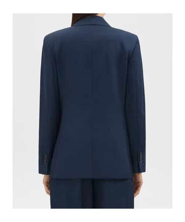 Theory Double-breasted Straight Hem Blazer - Black