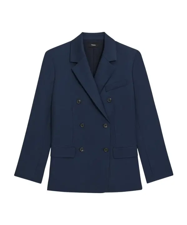 Theory Double-breasted Straight Hem Blazer