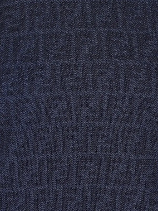 Fendi Ff Jacquard Short Sleeve Crewneck Jumper - Black