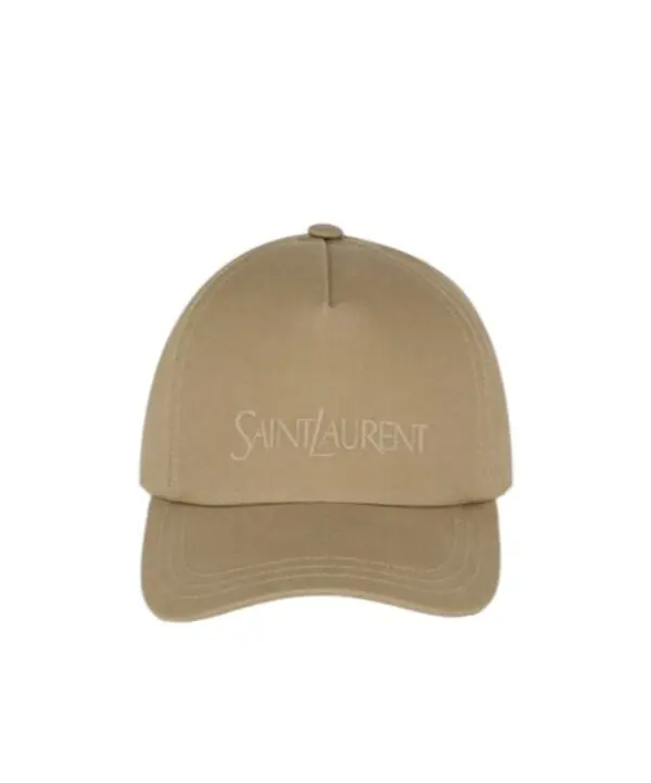 Saint Laurent Logo Embroidered Baseball Cap - Light Brown