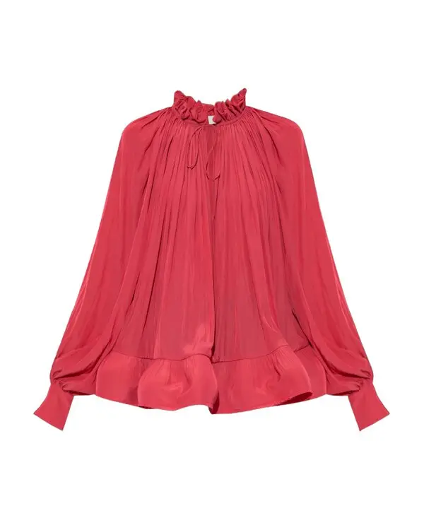 LANVIN Tie-neck Ruffle Blouse - Red