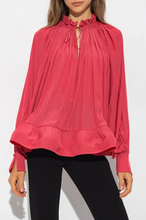 LANVIN Tie-neck Ruffle Blouse - Red