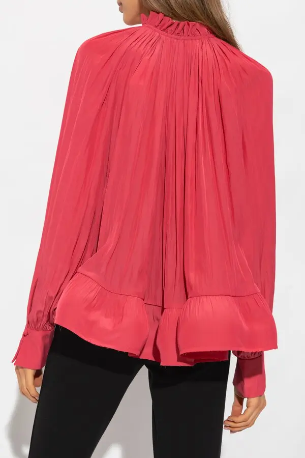 LANVIN Tie-neck Ruffle Blouse - Red