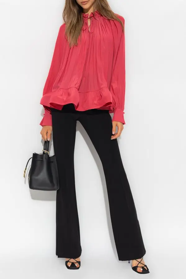LANVIN Tie-neck Ruffle Blouse - Red