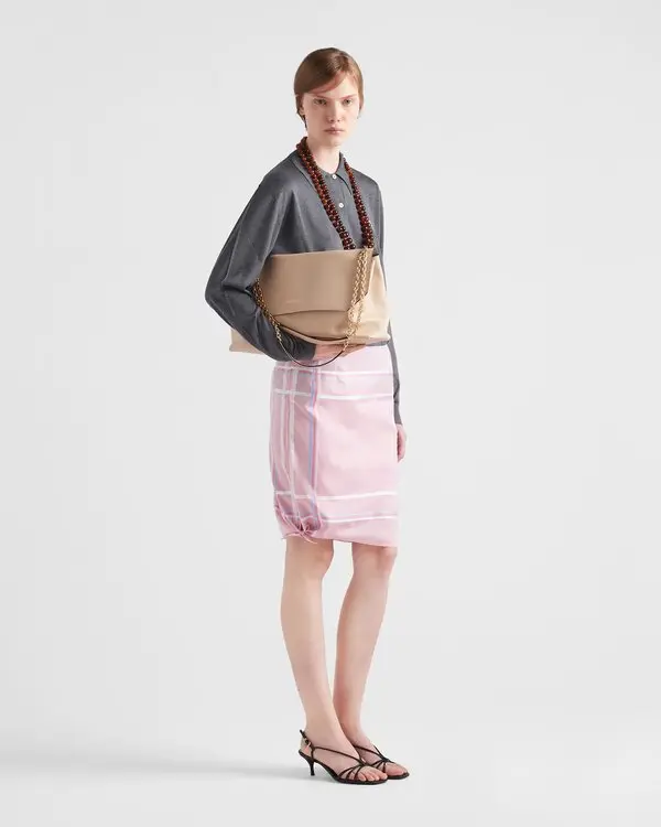 Prada Checked Straight Hem Mini Skirt - Pink