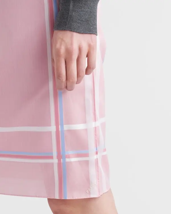 Prada Checked Straight Hem Mini Skirt - Pink